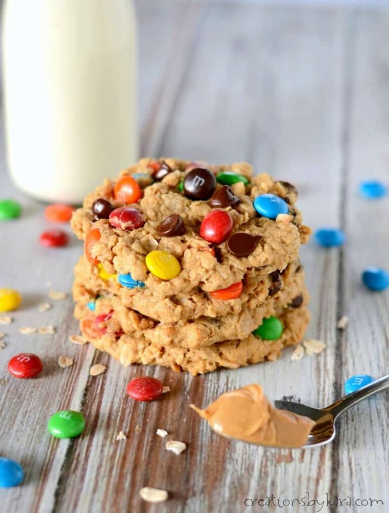 Oatmeal Peanut Butter Monster Cookies (no flour) - Creations by Kara