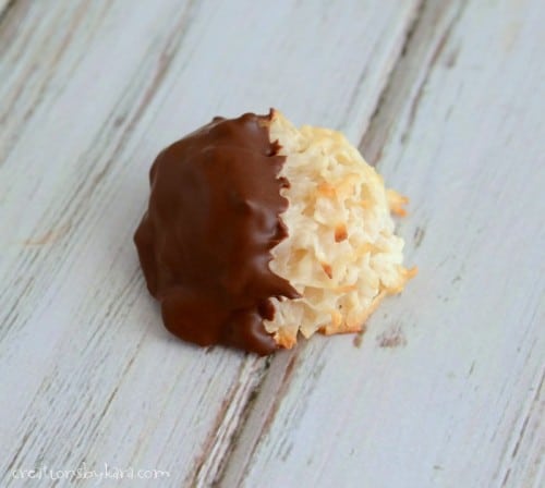 Chocolate Dipped Coconut Macaroons Recipe - Creations by Kara