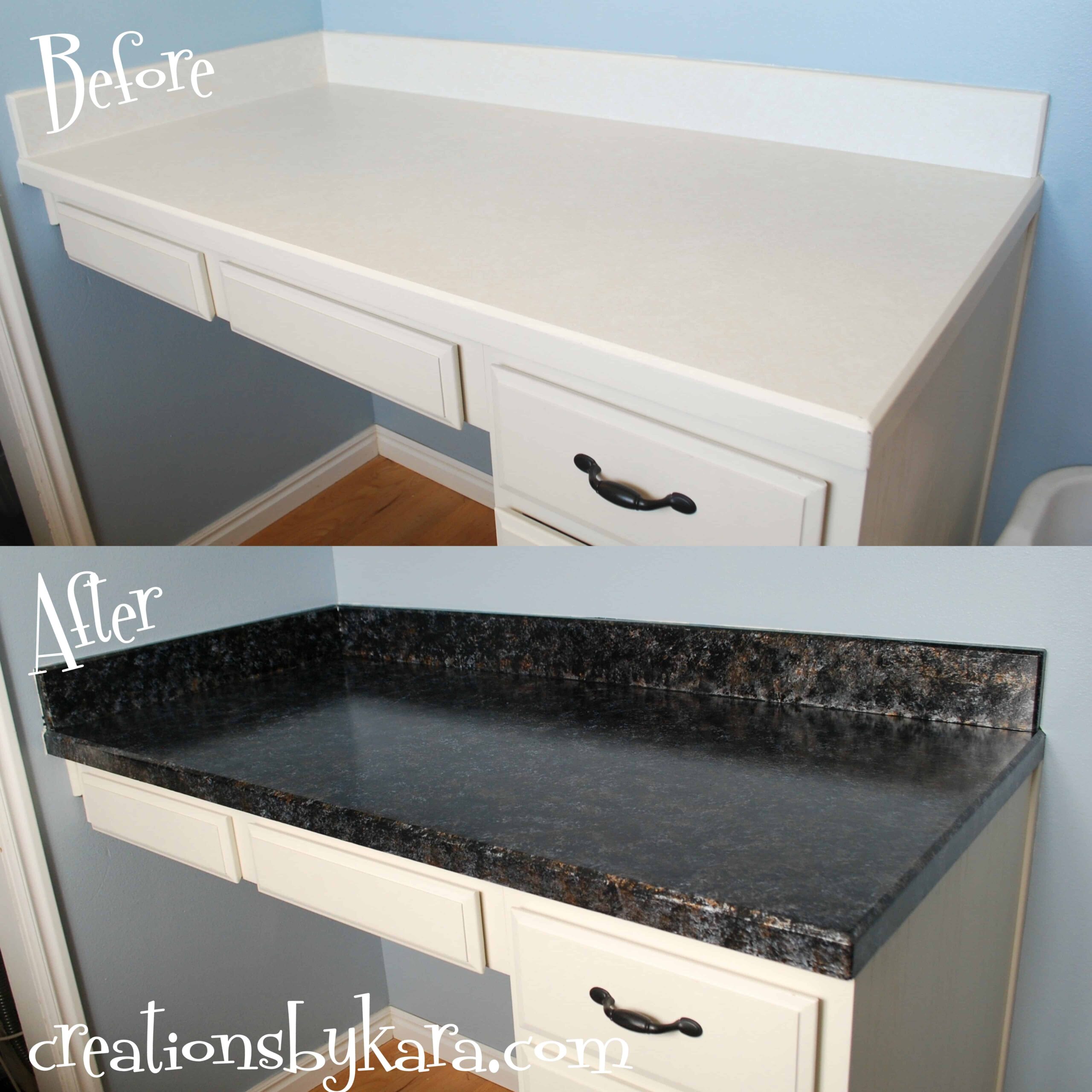 DIY faux granite countertops with Giani=