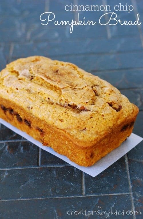 Cinnamon Chip Pumpkin Bread Recipe - Creations by Kara