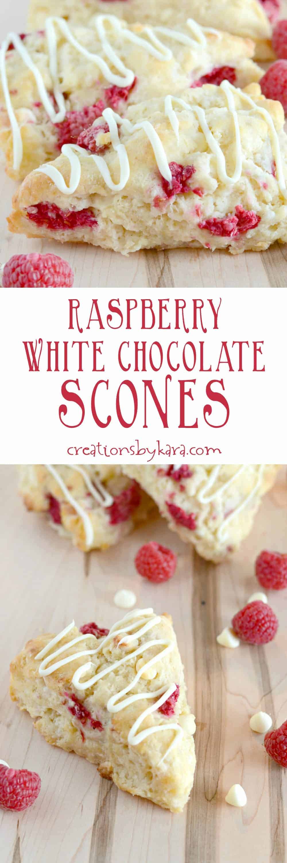 White Chocolate Raspberry Scones - Creations by Kara