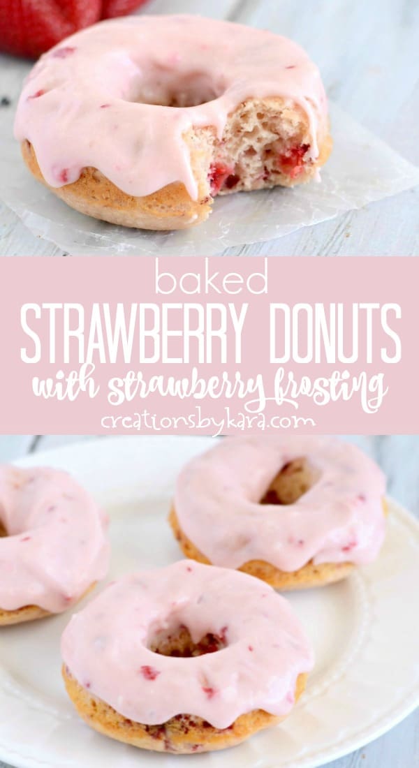 Baked Strawberry Donuts with Strawberry Frosting- Creations by Kara