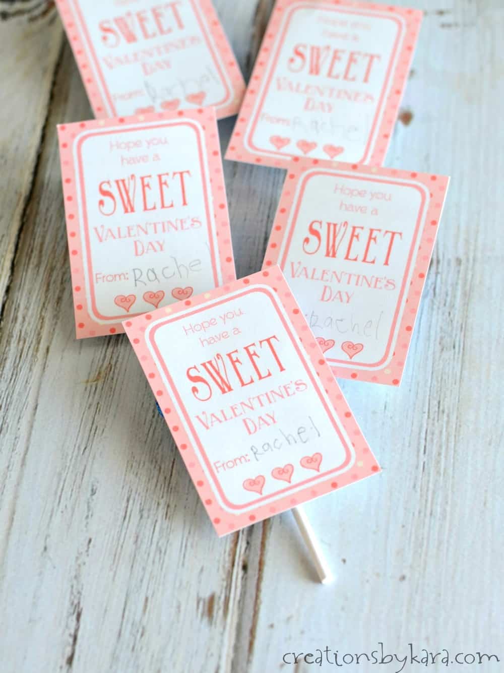 Sweet Classroom Valentine Cards (Free Printable) - Creations by Kara