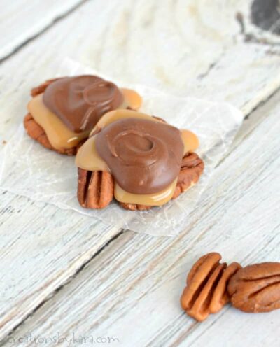 Caramel Pecan Turtles Candy Recipe- Creations by Kara