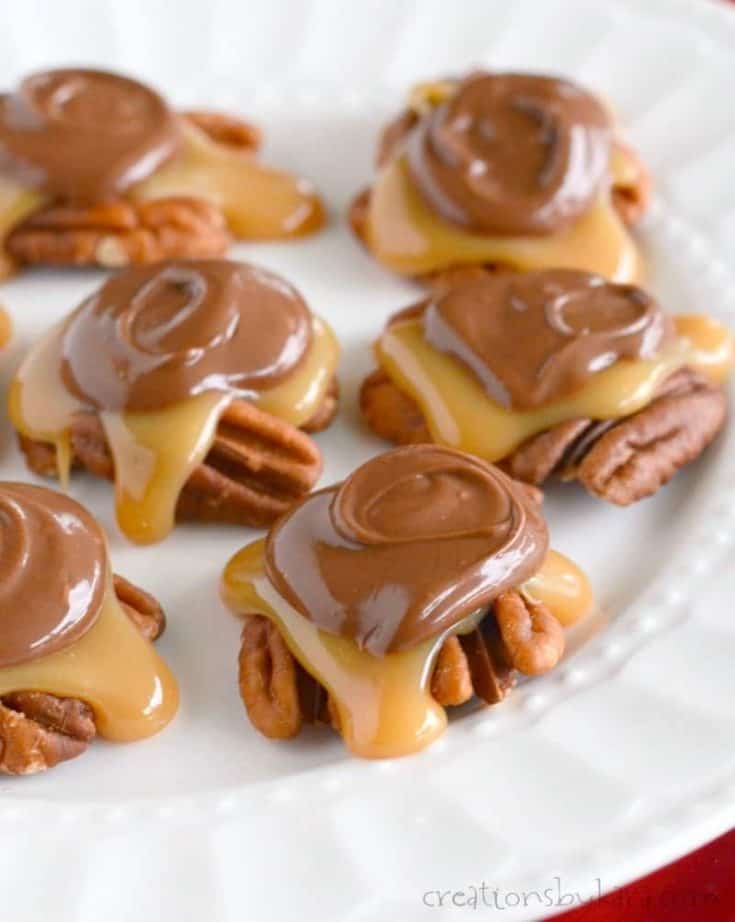 Caramel Pecan Turtles Candy Recipe- Creations by Kara