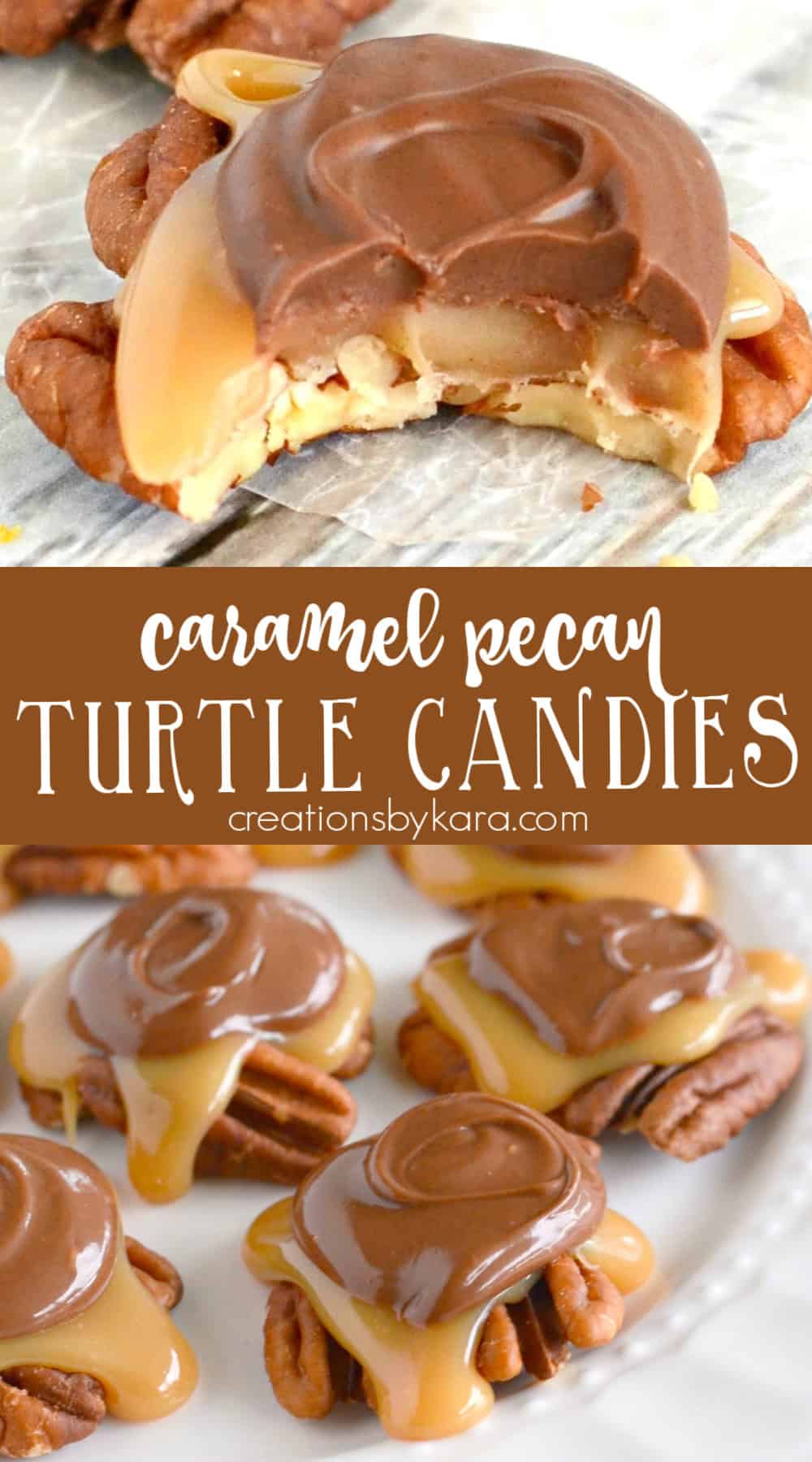 Caramel Pecan Turtles Candy Recipe- Creations by Kara