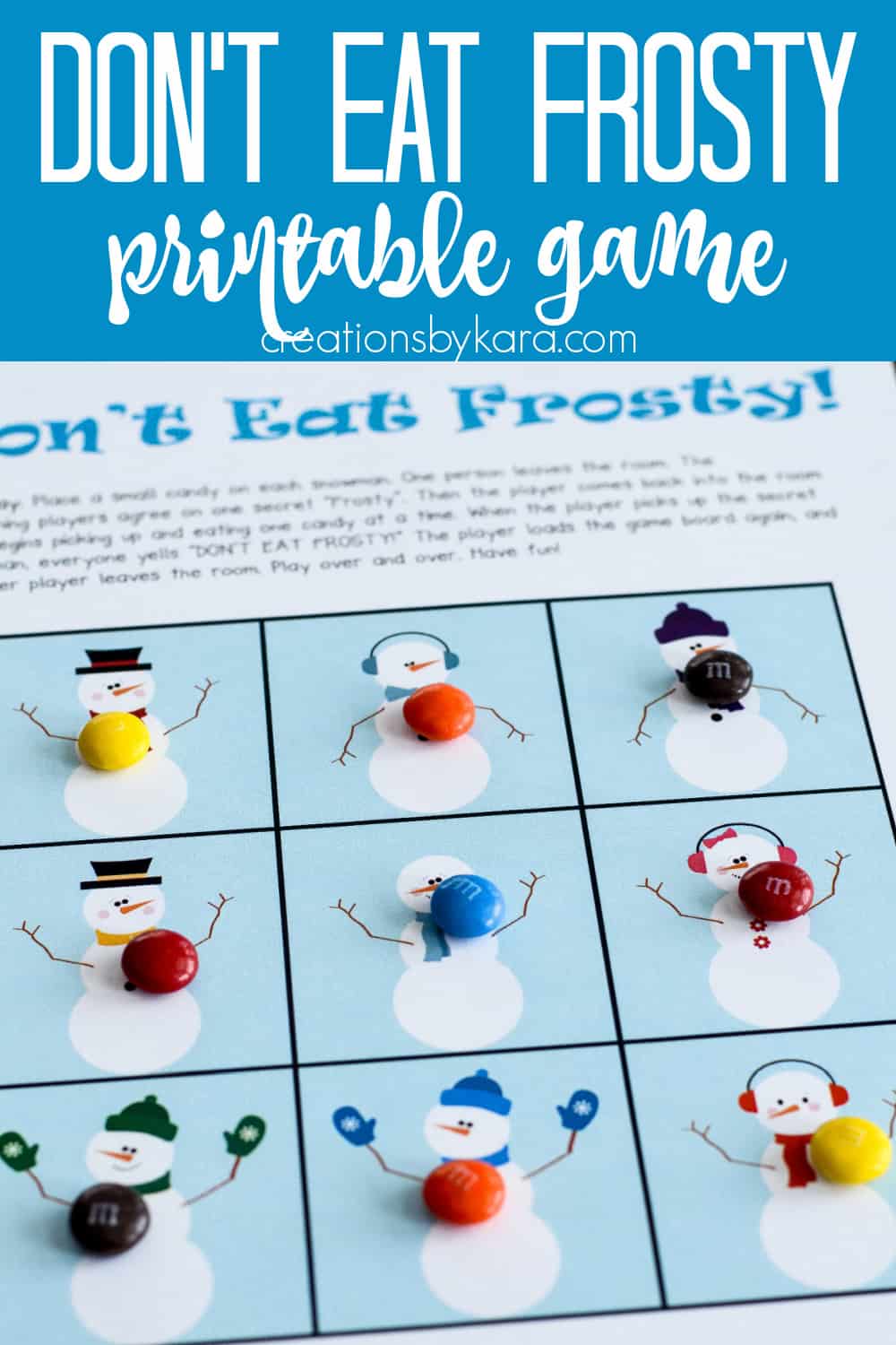 Don't Eat Frosty (Free Printable Game) - Creations by Kara