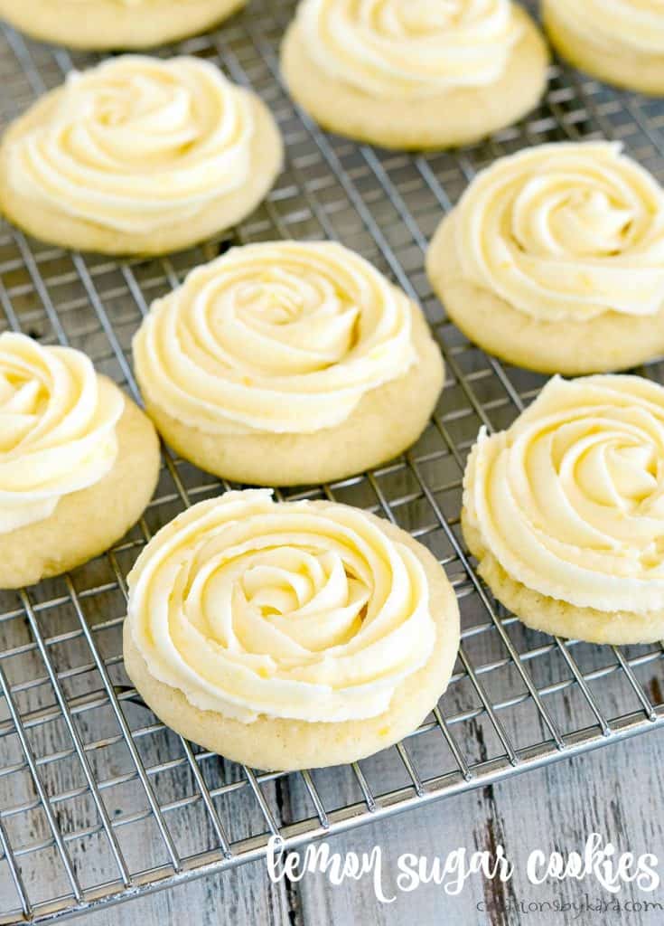 Lemon Sugar Cookies with Lemon Frosting - Creations by Kara