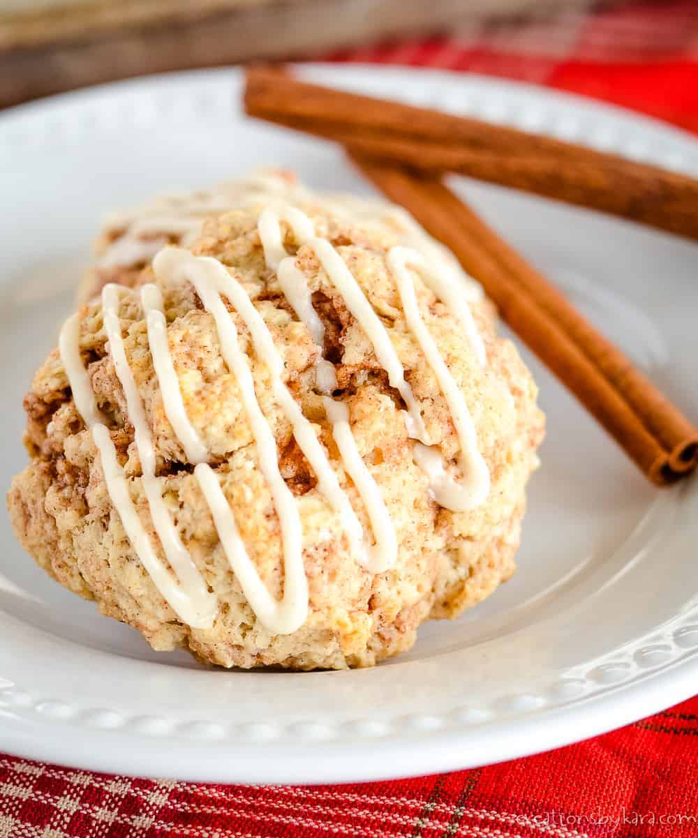 Easy Cinnamon Biscuits with Cinnamon Glaze - Creations by Kara