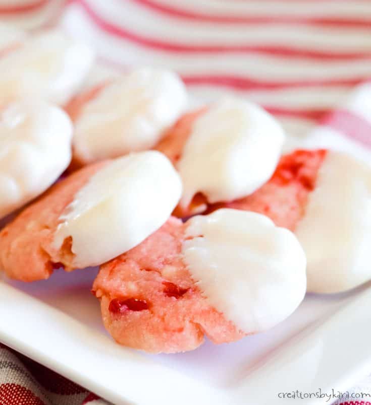 Buttery Glazed Raspberry Ribbon Cookies - Creations by Kara