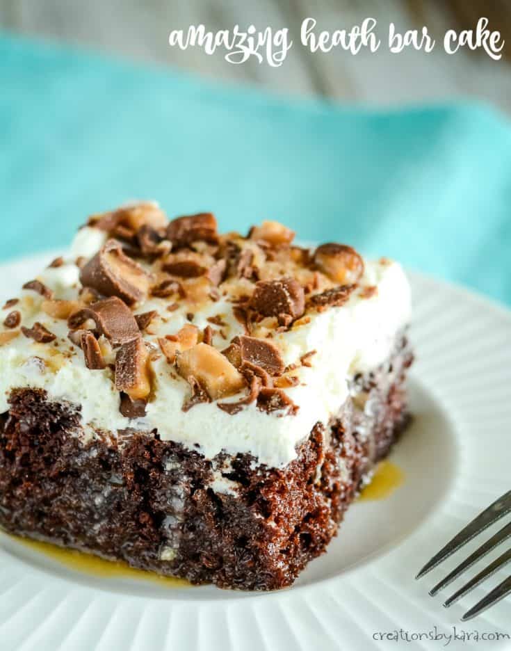 Incredible Heath Bar Cake Recipe - Creations by Kara