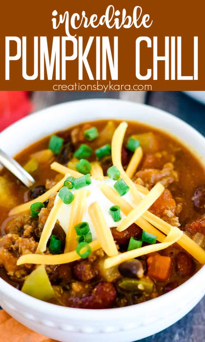 Meaty Pumpkin Chili Recipe (so good!) - Creations by Kara