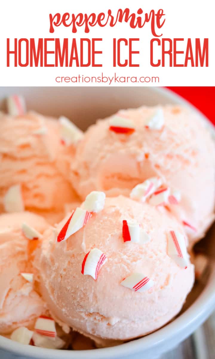 Best Homemade Peppermint Ice Cream Recipe - Creations by Kara