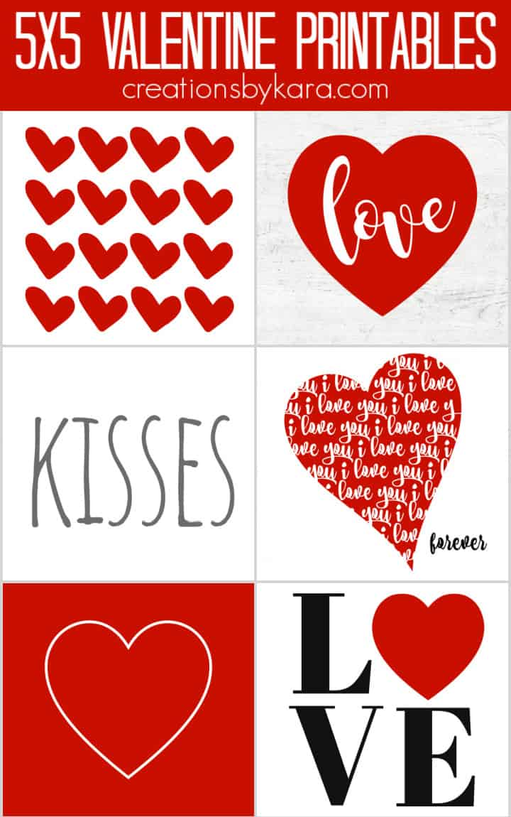 Square Art Prints for Valentines Day {free printables} - Creations by Kara
