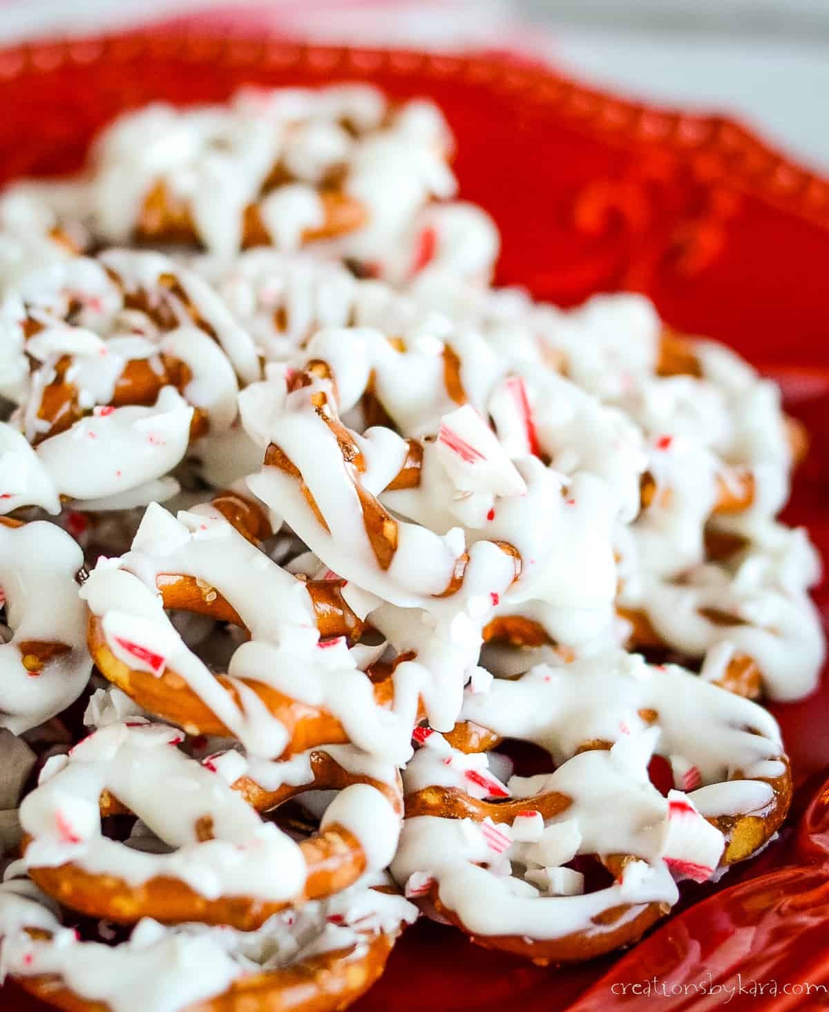 Peppermint White Chocolate Pretzels