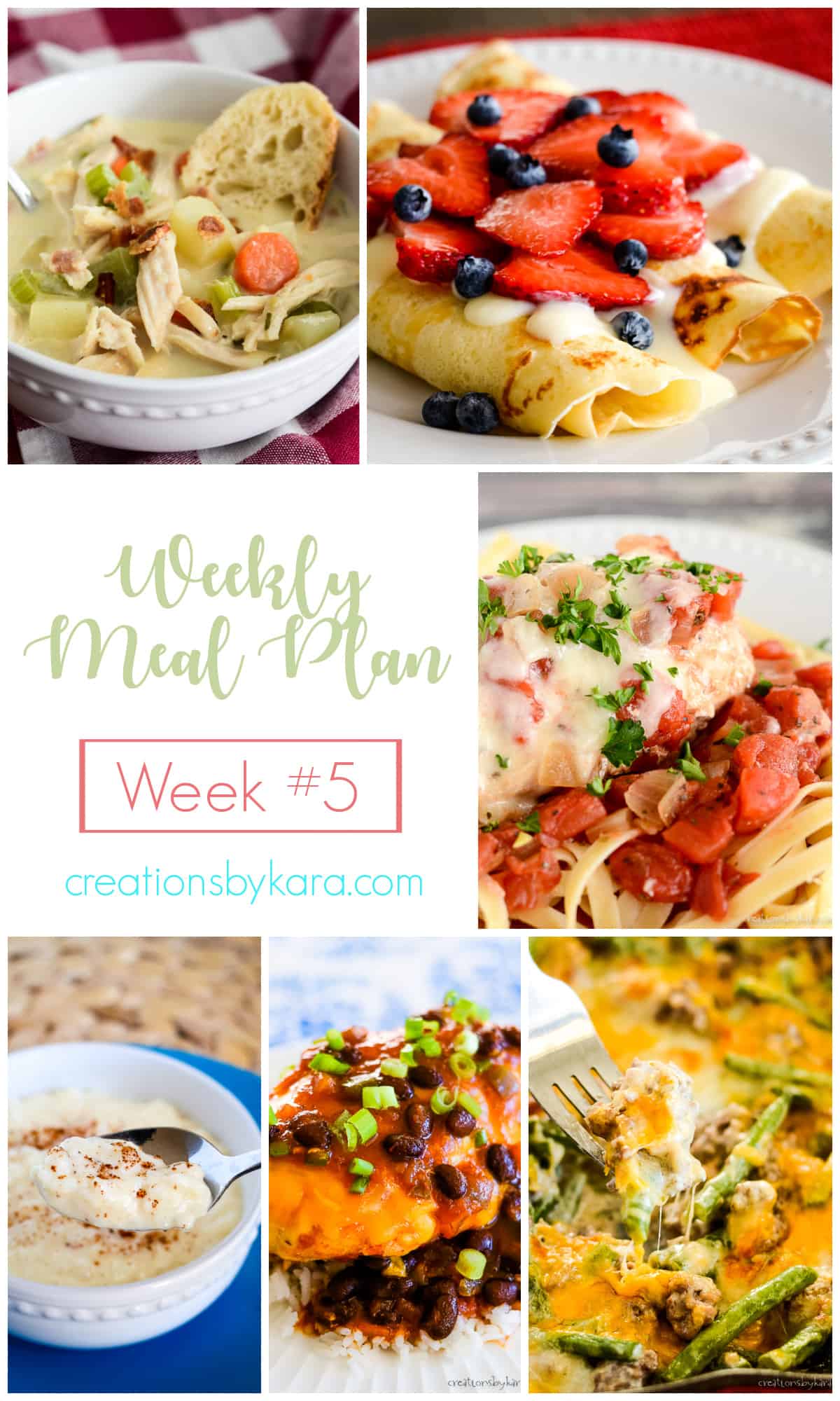 Weekly Menu Plan #5 - Creations by Kara