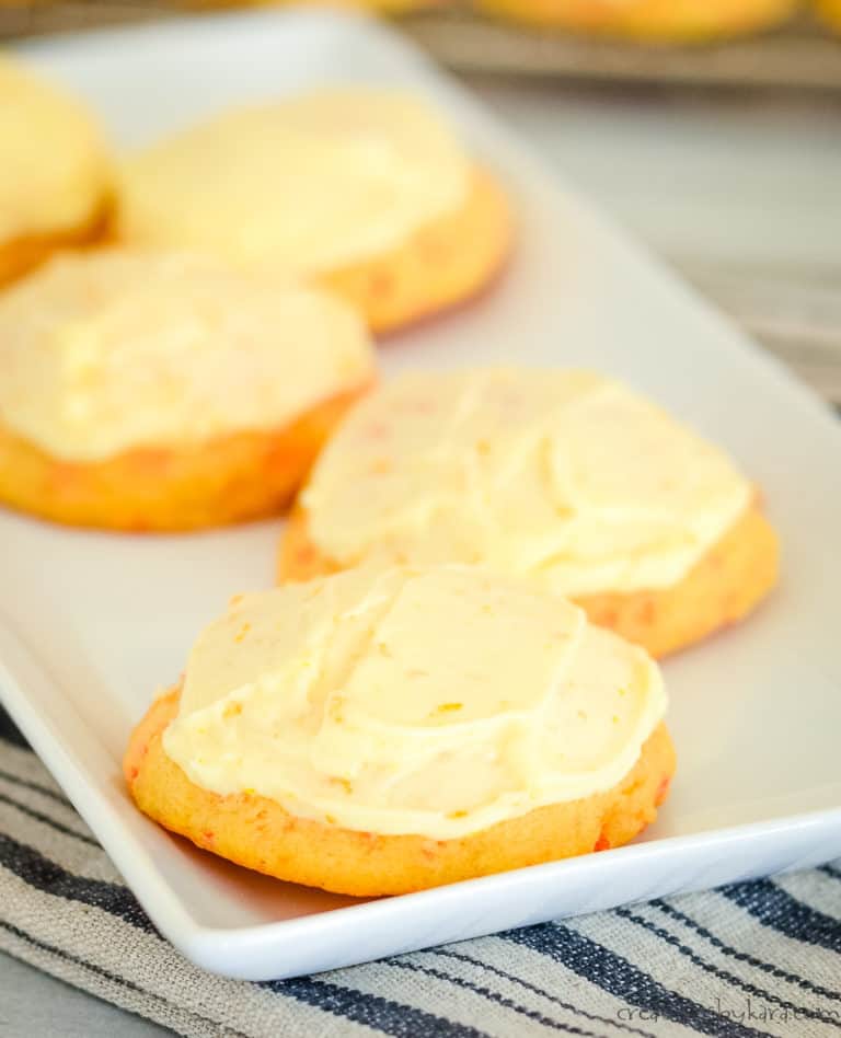Carrot Cookies with Orange Frosting - Creations by Kara