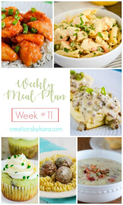 Weekly Meal Plan #11 - Creations by Kara