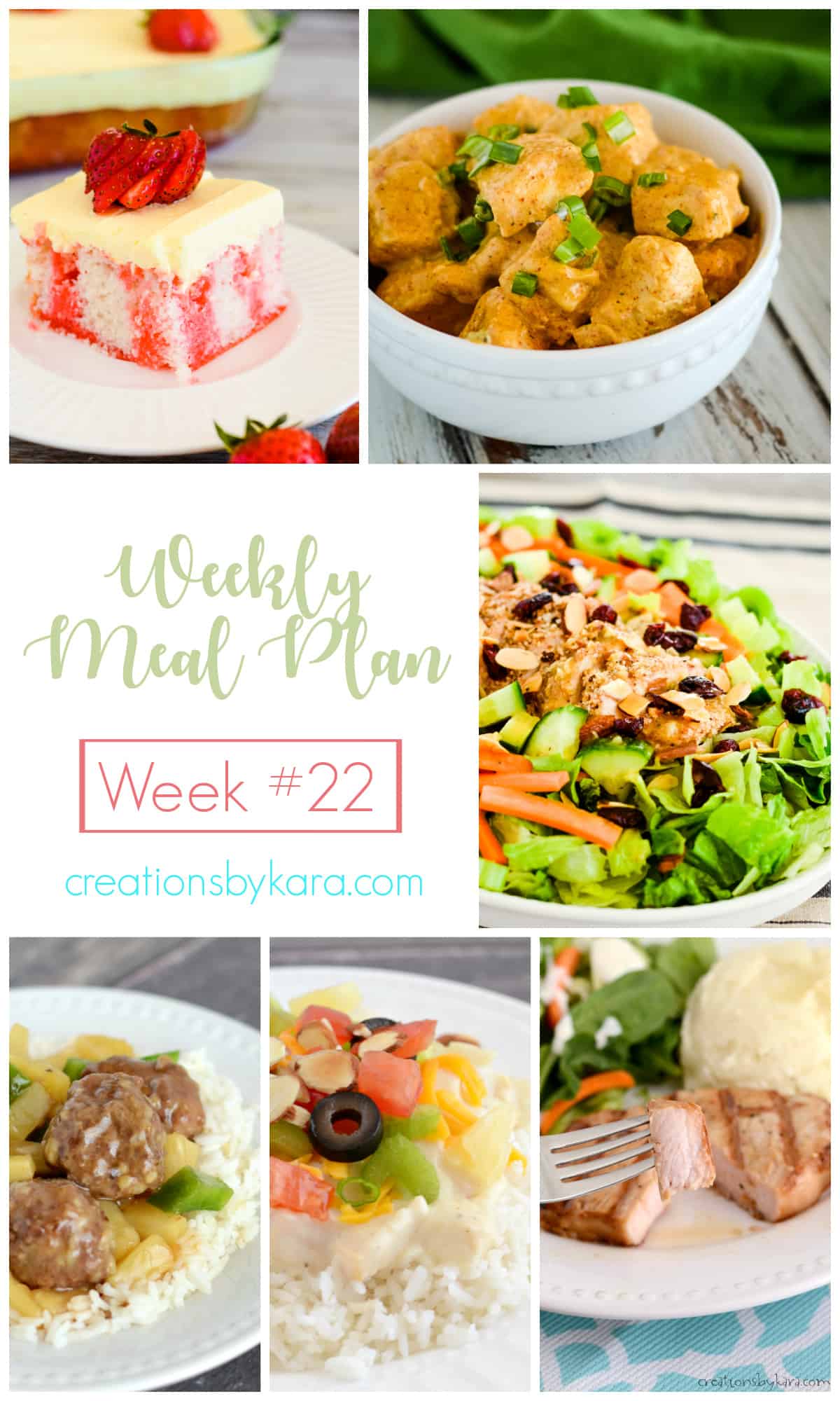 Weekly Meal Plan #22 - Creations by Kara