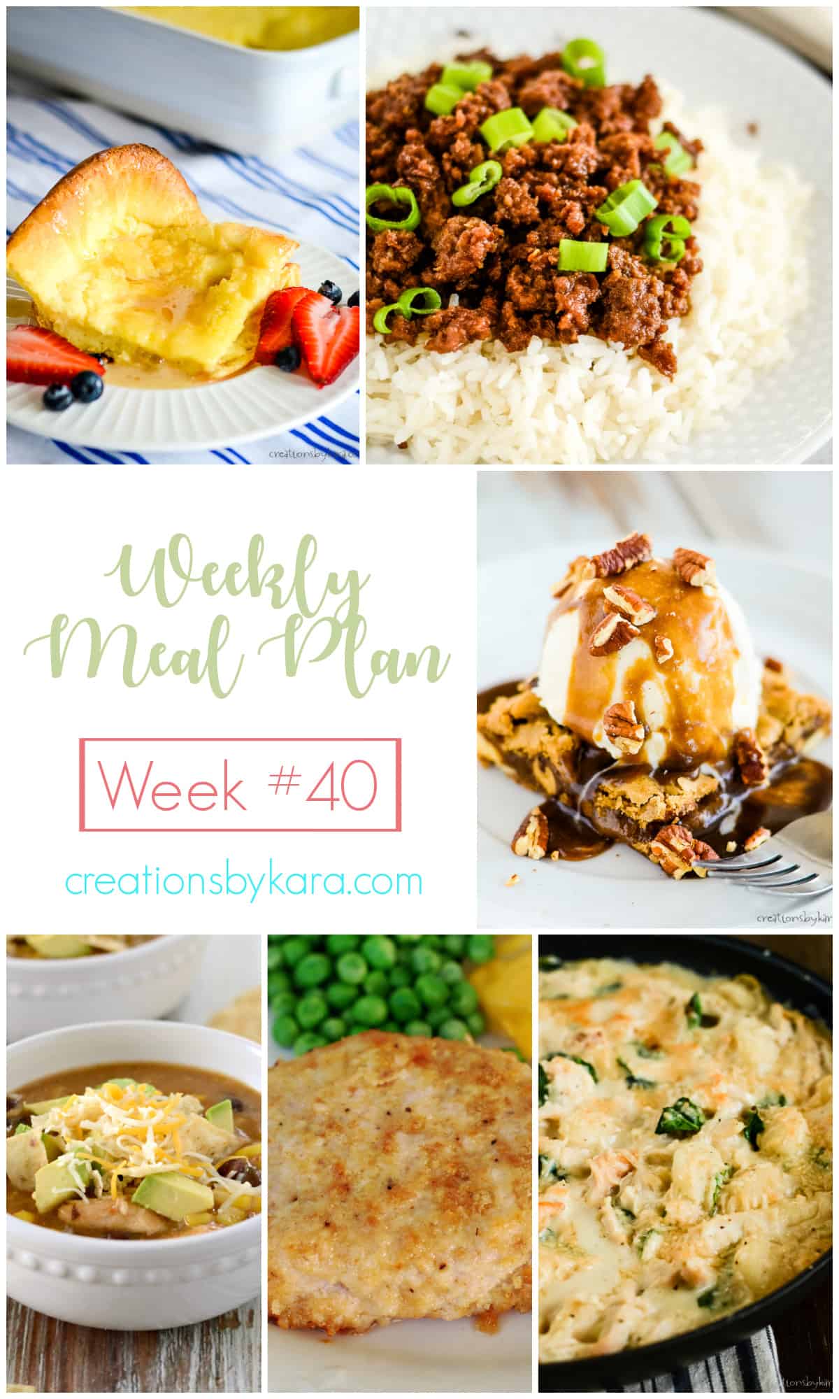 Weekly Meal Plan #40 - Creations by Kara