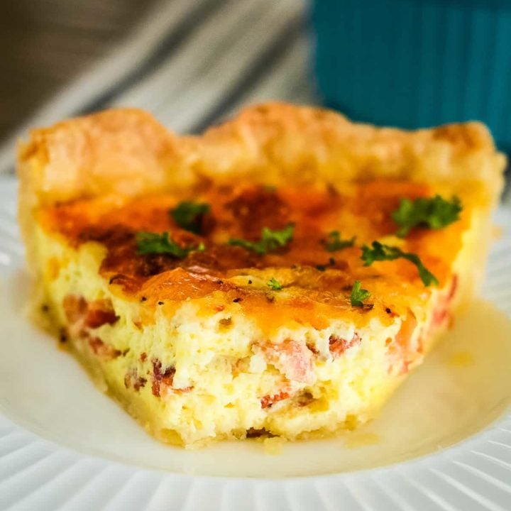 Easy Bacon and Cheese Quiche Recipe - Creations by Kara