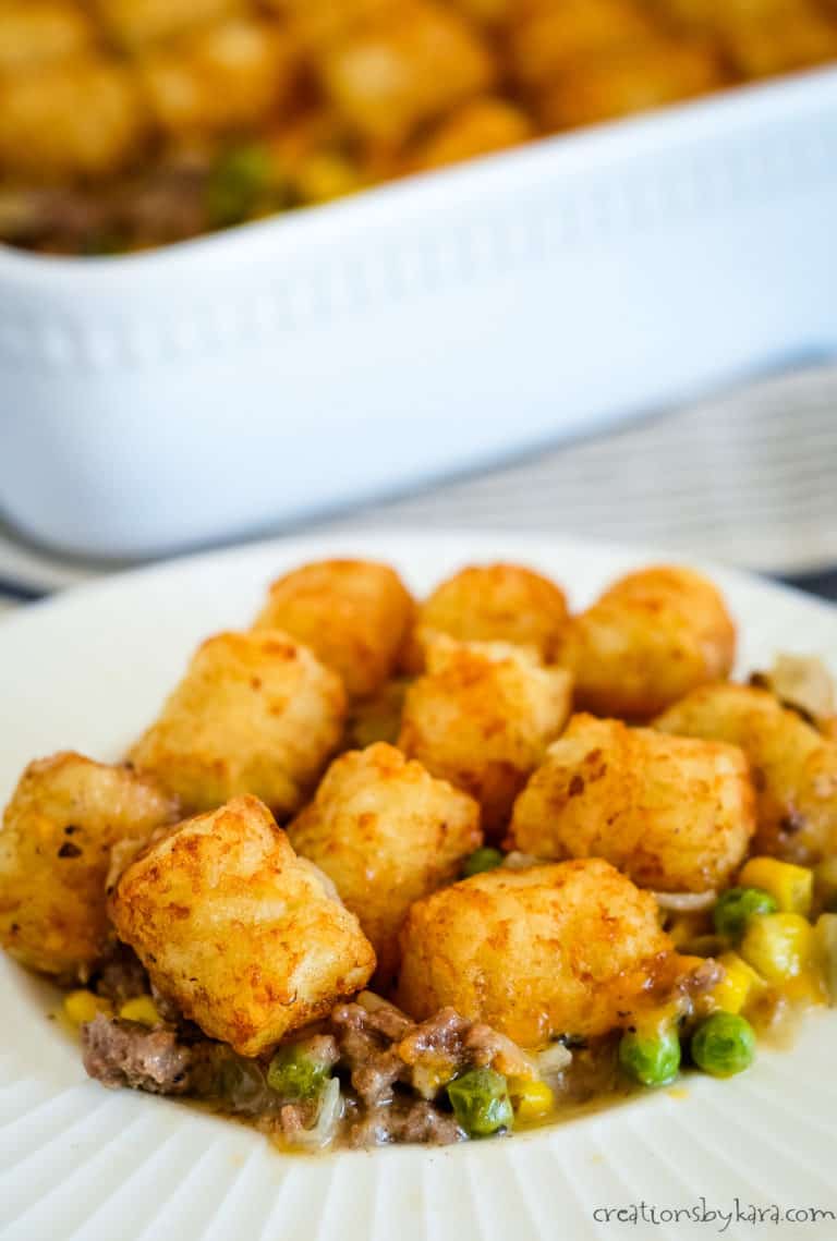 Easy Tater Tot Casserole Recipe (with Corn) - Creations by Kara