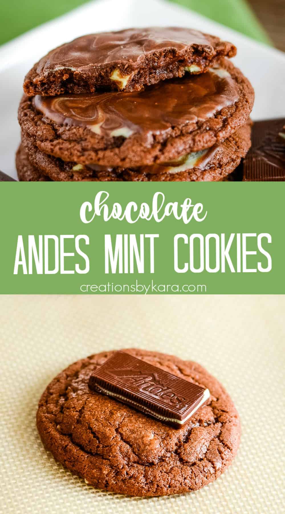 Easy Chocolate Andes Mint Cookies Recipe - Creations by Kara