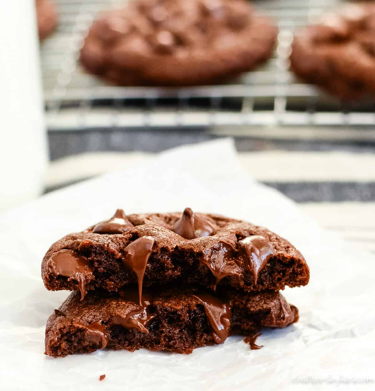 Soft Double Chocolate Pudding Cookie Recipe - Creations by Kara