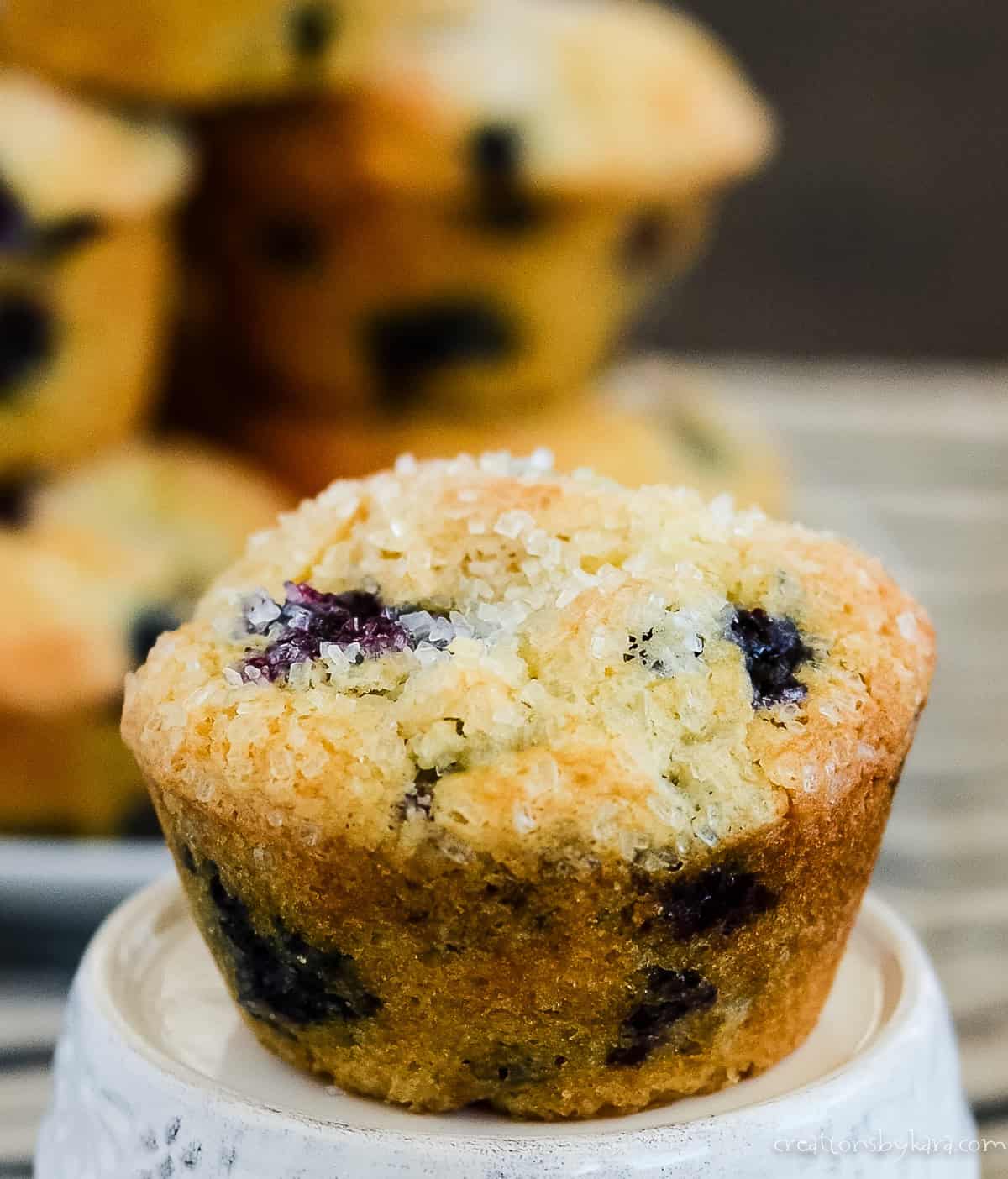 Sour Cream Blueberry Muffins Recipe - Creations by Kara