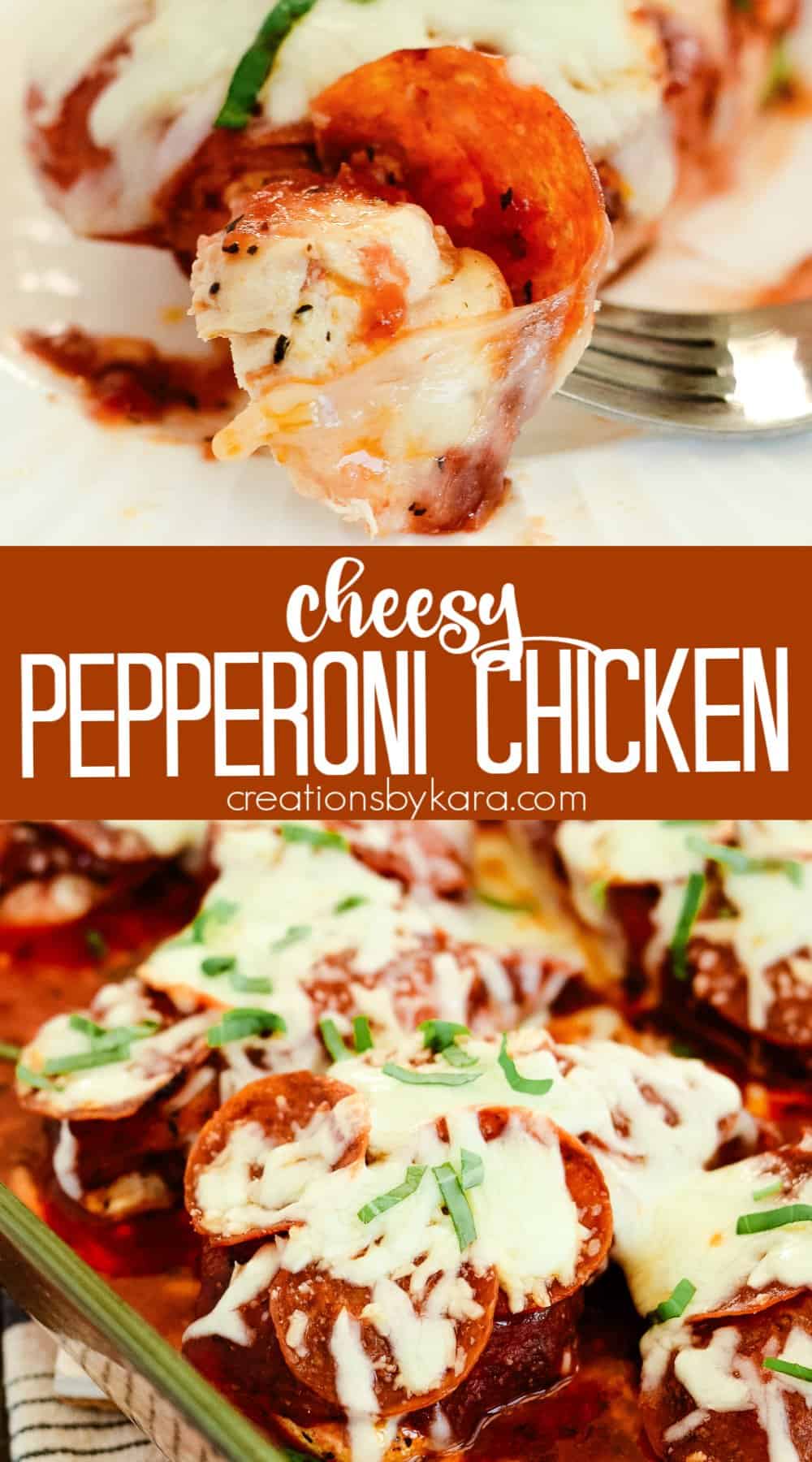 Pepperoni Chicken Recipe with Mozzarella - Creations by Kara