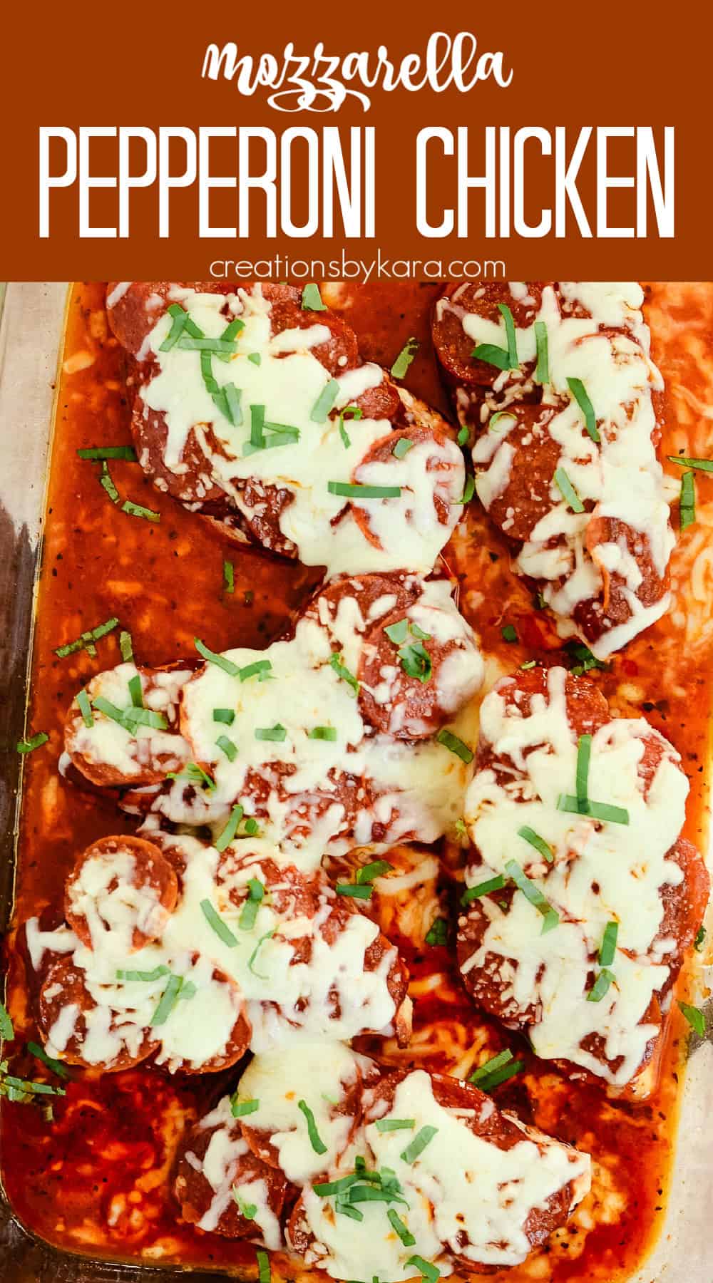 Pepperoni Chicken Recipe with Mozzarella - Creations by Kara