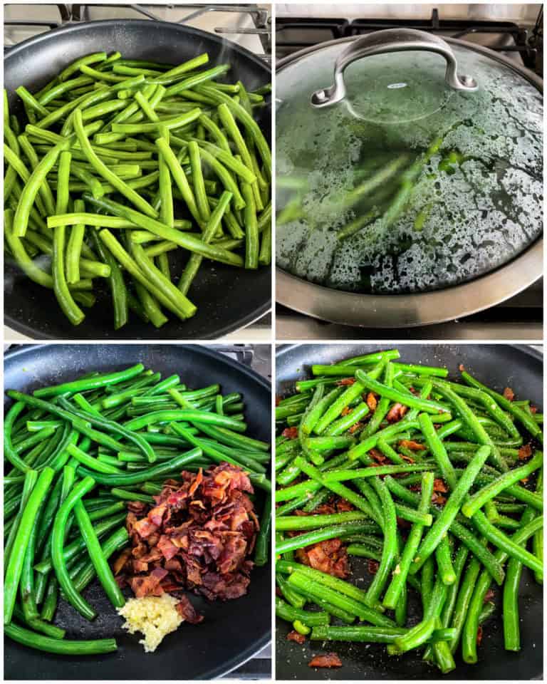 Sautéed Green Beans with Bacon & Garlic - Creations by Kara