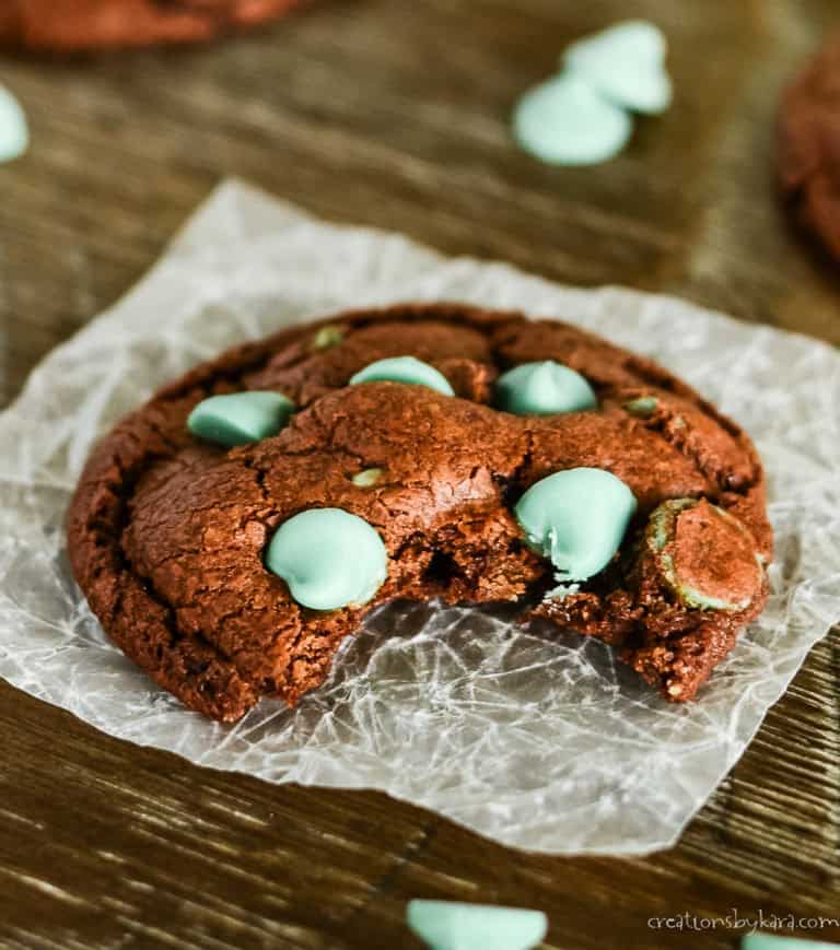Chocolate Mint Chip Cookies Recipe - Creations by Kara