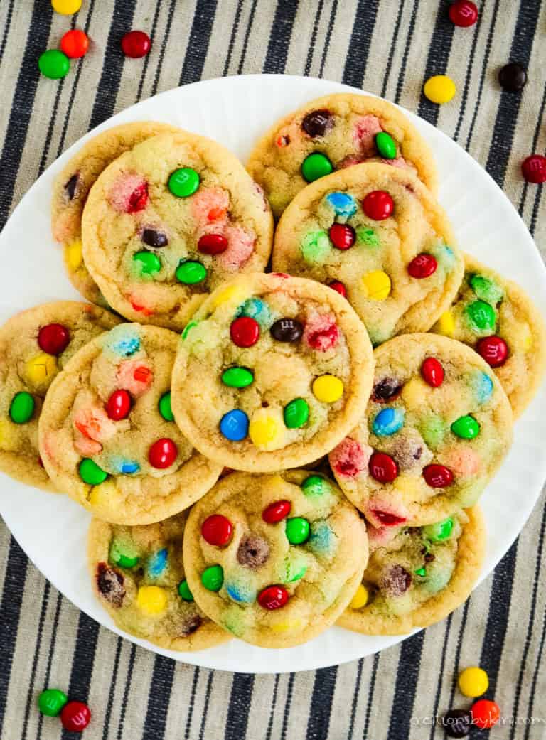 Best Mini M&M Cookie Recipe - Creations by Kara