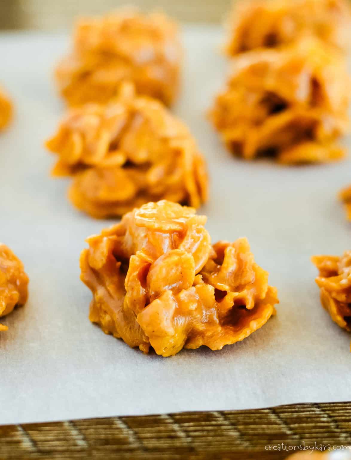 Easy Peanut Butter Cornflake Candy Recipe - Creations by Kara