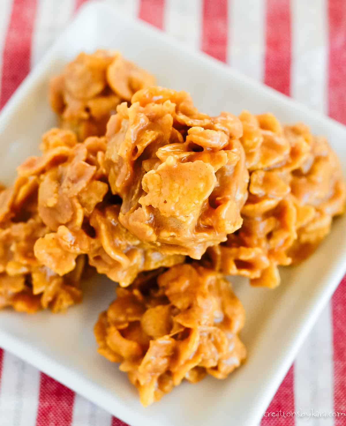 Easy Peanut Butter Cornflake Candy Recipe - Creations by Kara
