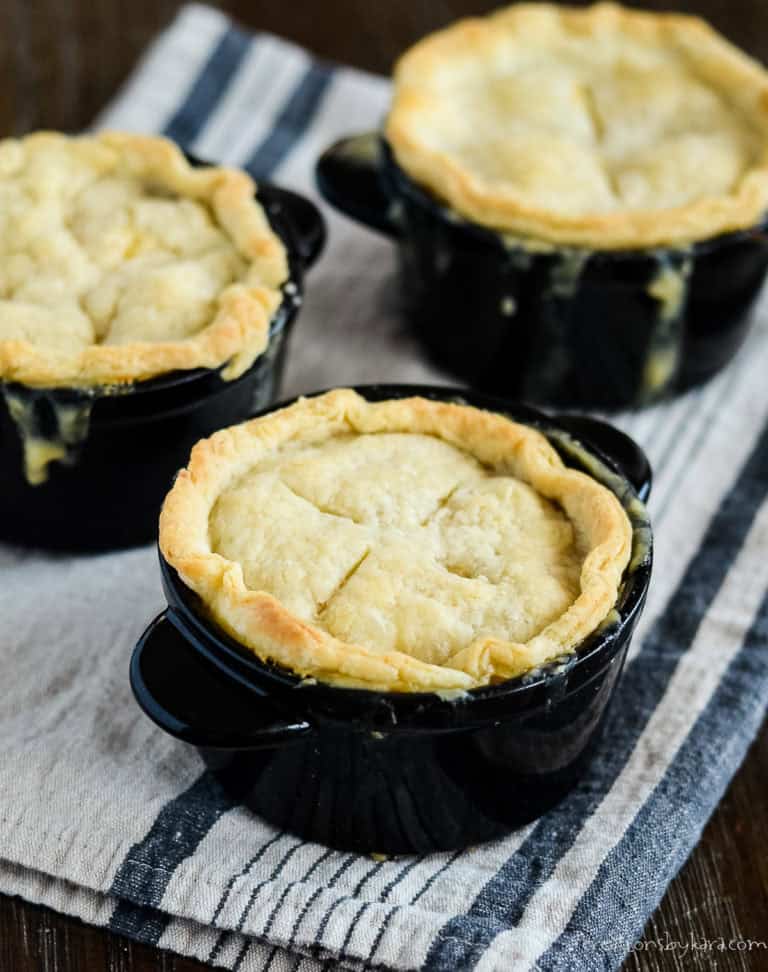 Mini Chicken Pot Pies with Pie Crust - Creations by Kara