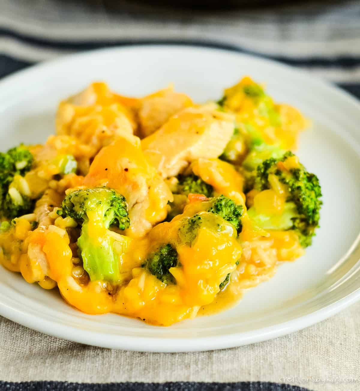 Cheesy Chicken Broccoli Rice (One Pot!) - Creations by Kara
