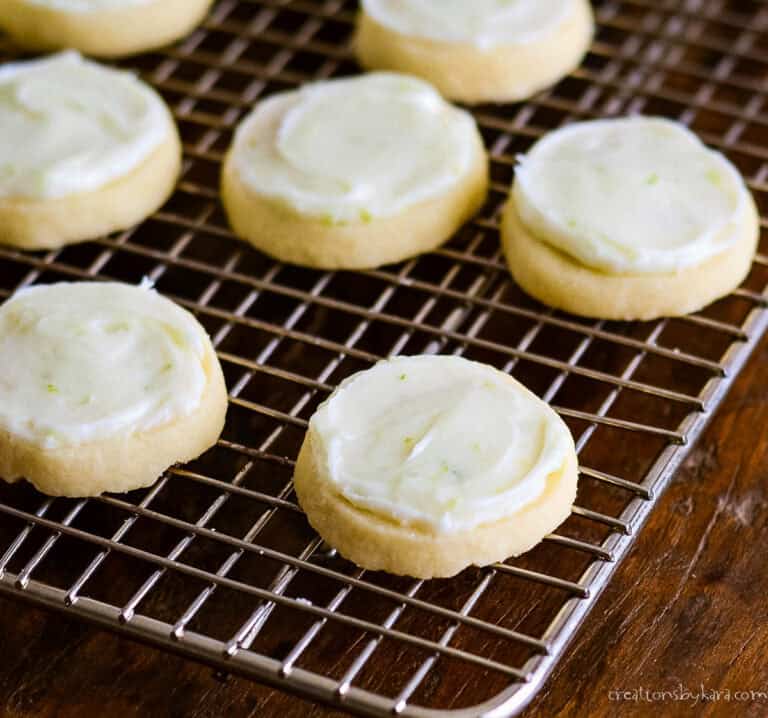 Lime Shortbread Cookies with Lime Frosting - Creations by Kara