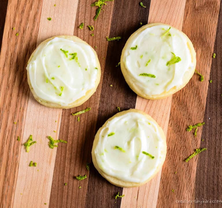 Lime Shortbread Cookies with Lime Frosting - Creations by Kara
