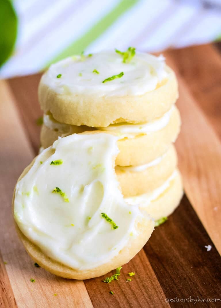 Lime Shortbread Cookies with Lime Frosting - Creations by Kara