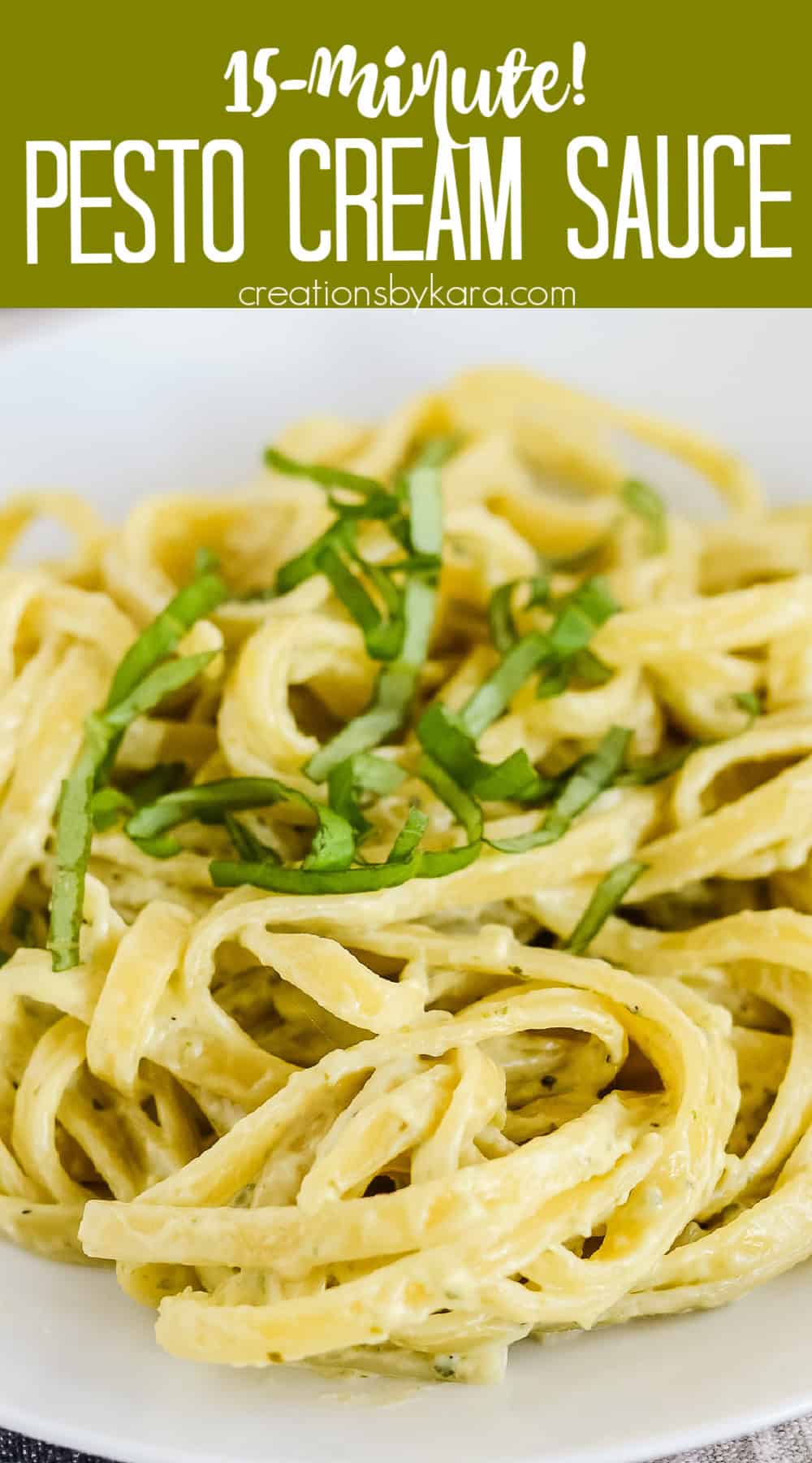 Easy Pesto Cream Sauce Recipe - Creations by Kara