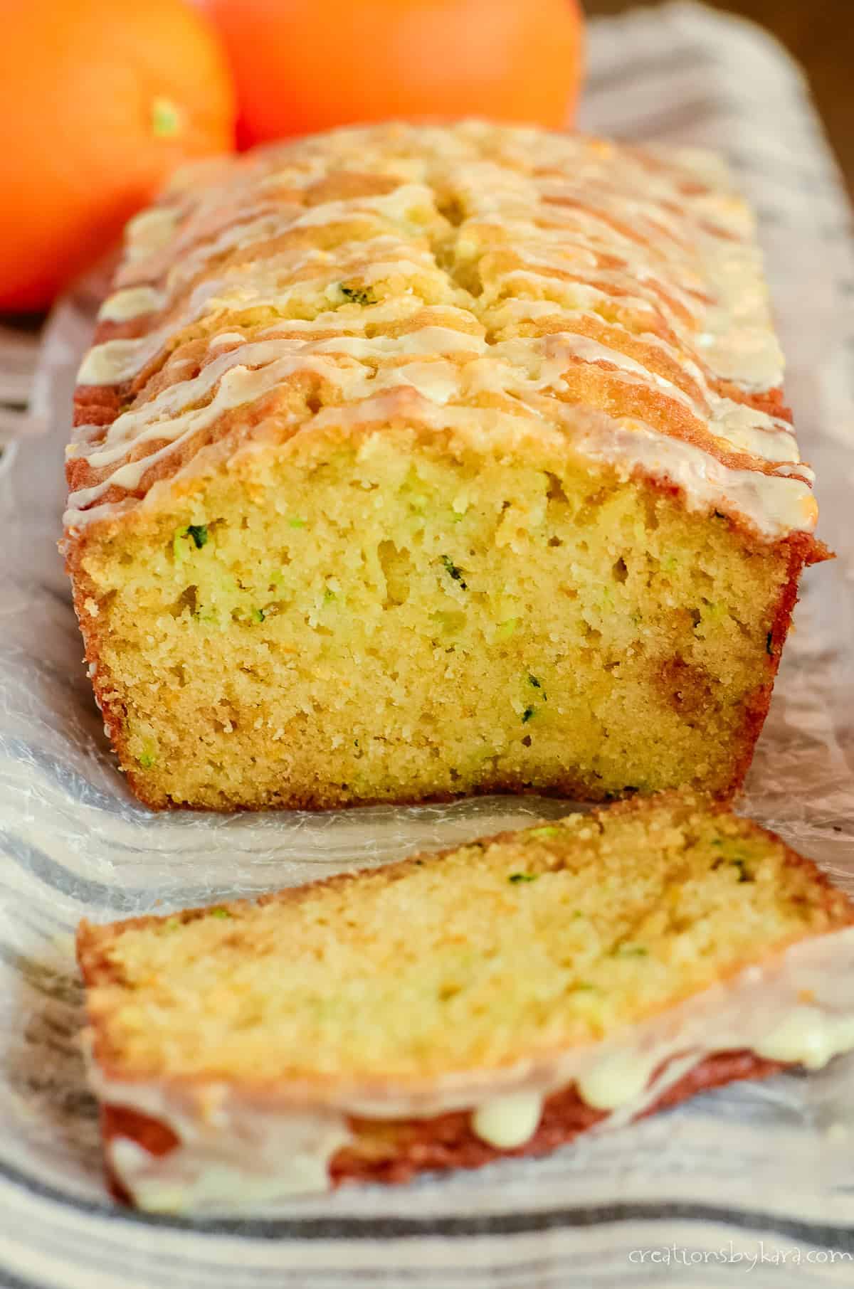 Orange Zucchini Bread with Orange Glaze - Creations by Kara